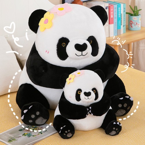 Cartoon Panda Bear Stuffed Animal Logo Tagged 33cm 0.45kg Floral Design ...