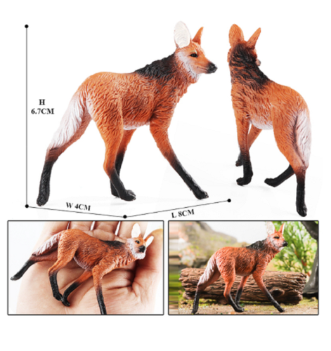 8cm Mini Maned Wolf PVC Toy Wild Animal Figure Doll Kids Gift new | eBay