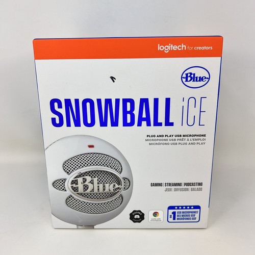 Logitech Creators Blue Snowball iCE White USB Microphone Gaming ...