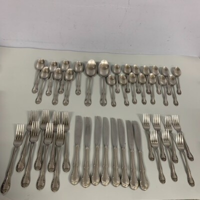 GorhamCraft Stainless 47 Piece Flatware Set 1950s 40s Silverware ...