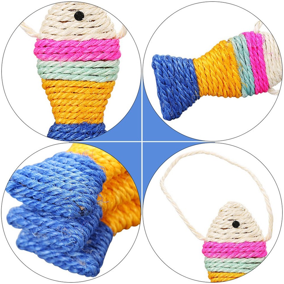 3PCS Sisal Grinding Claw Toy Fish Shape Cat Grinding Claw Toy(Random ...