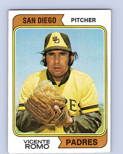 1974 Topps #197a Vicente Romo Washington San Diego Padres Baseball Card ...