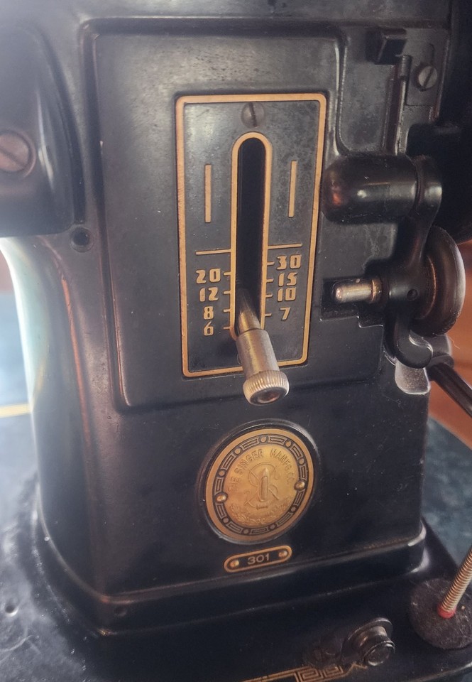 Vtg. Singer 301 Slant Needle Sewing Machine w/Foot Pedal & Bobbin 🪡 ...