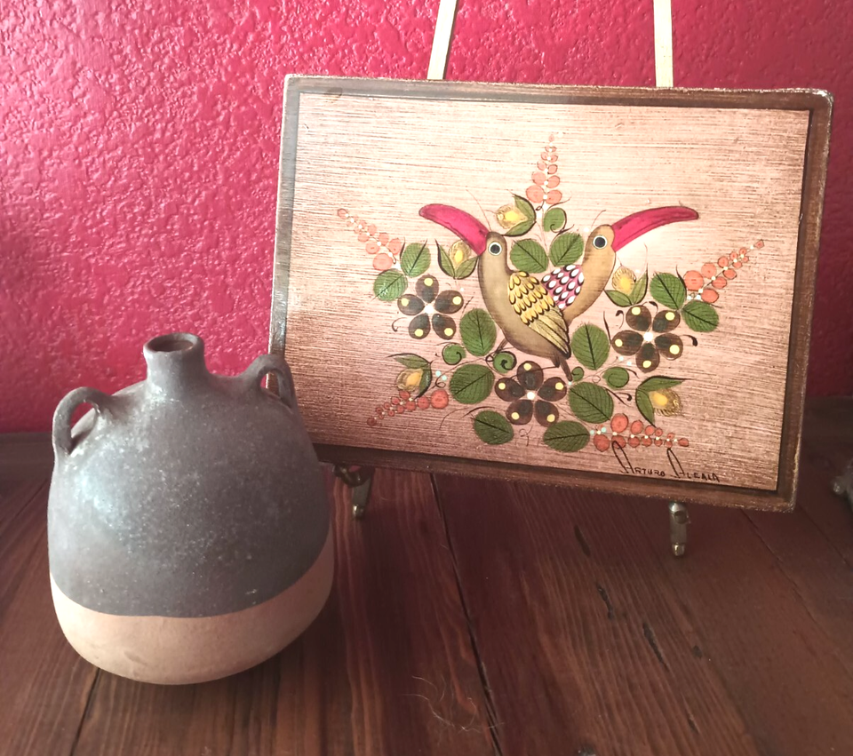 Vintage Original Mexican Folk Artist ARTURO ALCALA on Wood 8"x 6 ...