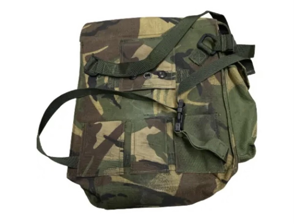 British Military DPM Camo Gas Mask Bag Ammo Pack 10x9x 5” Shoulder ...