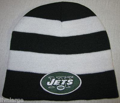 New York Jets BEANIE ~SKULL CAP ~CLASSIC MLB PATCH/LOGO ~GREEN & WHITE ...