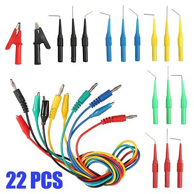 22* Automotive Back Probe Kit Multimeter Test Leads Alligator Clips ...