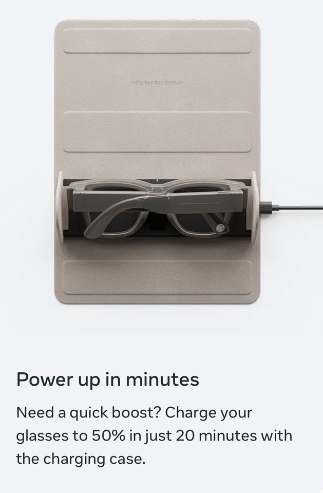 RAY-BAN CHARGING CASE For Meta DISPLAY Smart Glasses Black, Brand New ...