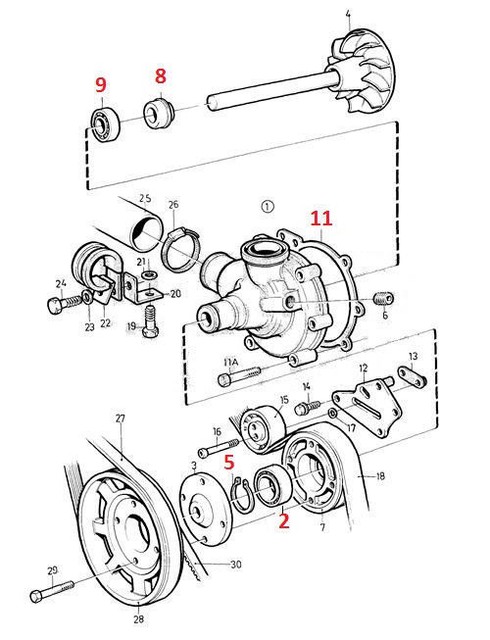 Circulation Pump Seal Kit for VOLVO Penta D30-d32 D40-d44 D300 Ro ...