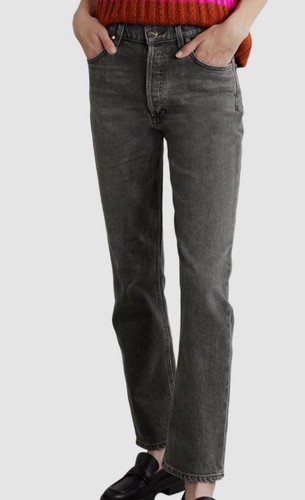 $325 Goldsign Women's Gray Morgan High Rise Straight Cropped Jean Pants ...