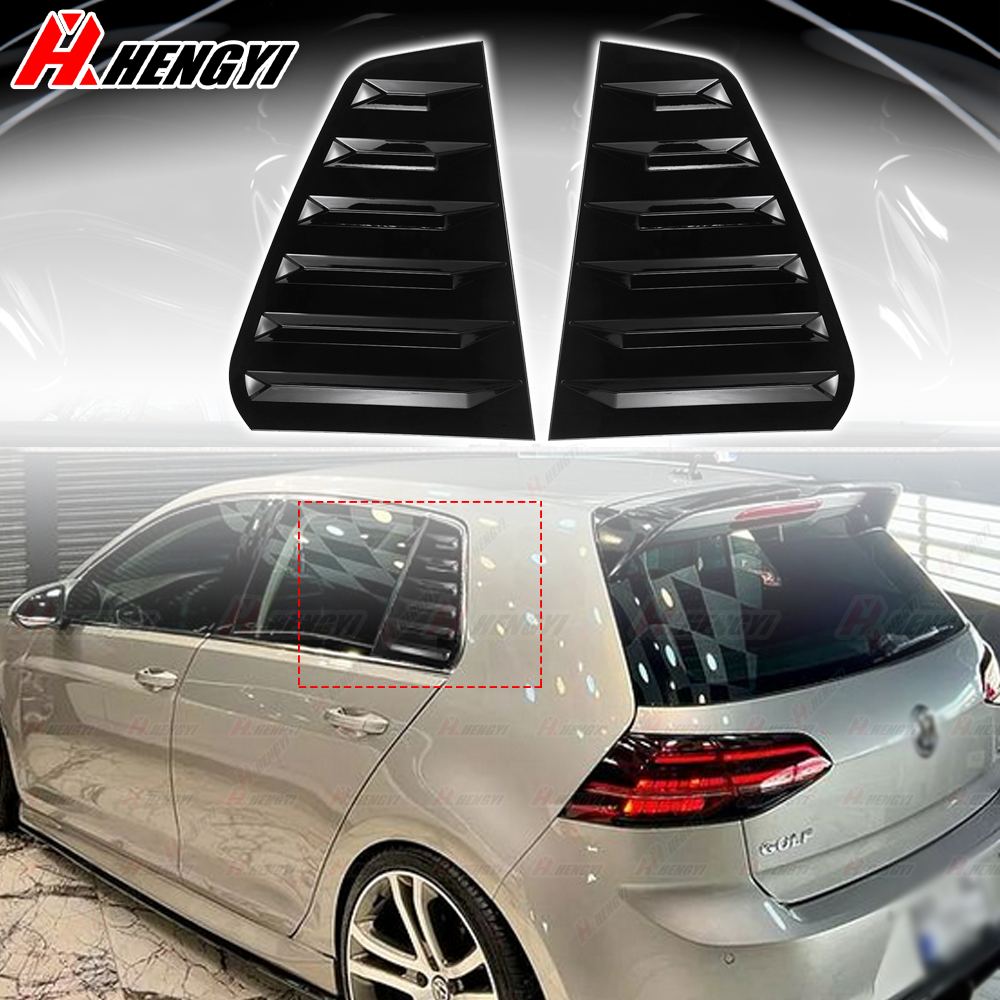 For Golf MK7 GTI R 2014-19 Glossy Quarter Glass Window Louver Sun Shade ...