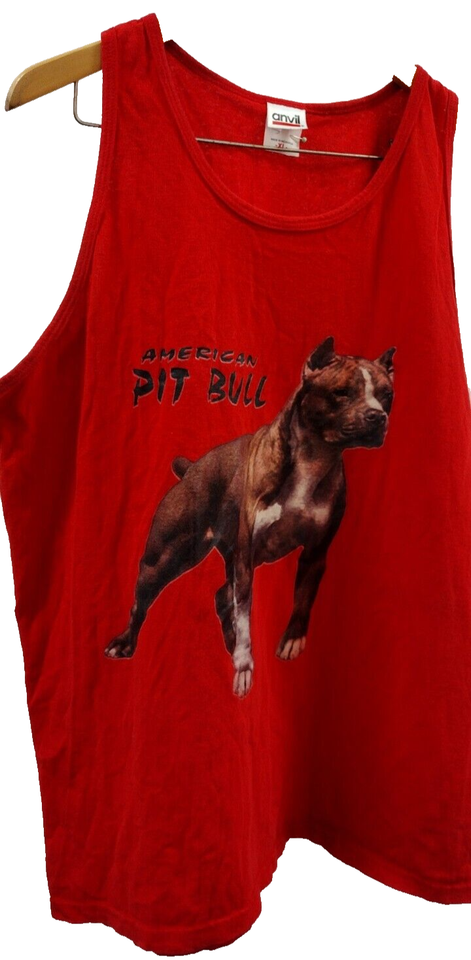 Red Tank Top Size XL - Big Dog Print Pit Bull - AMERICAN PIT BULL - | eBay