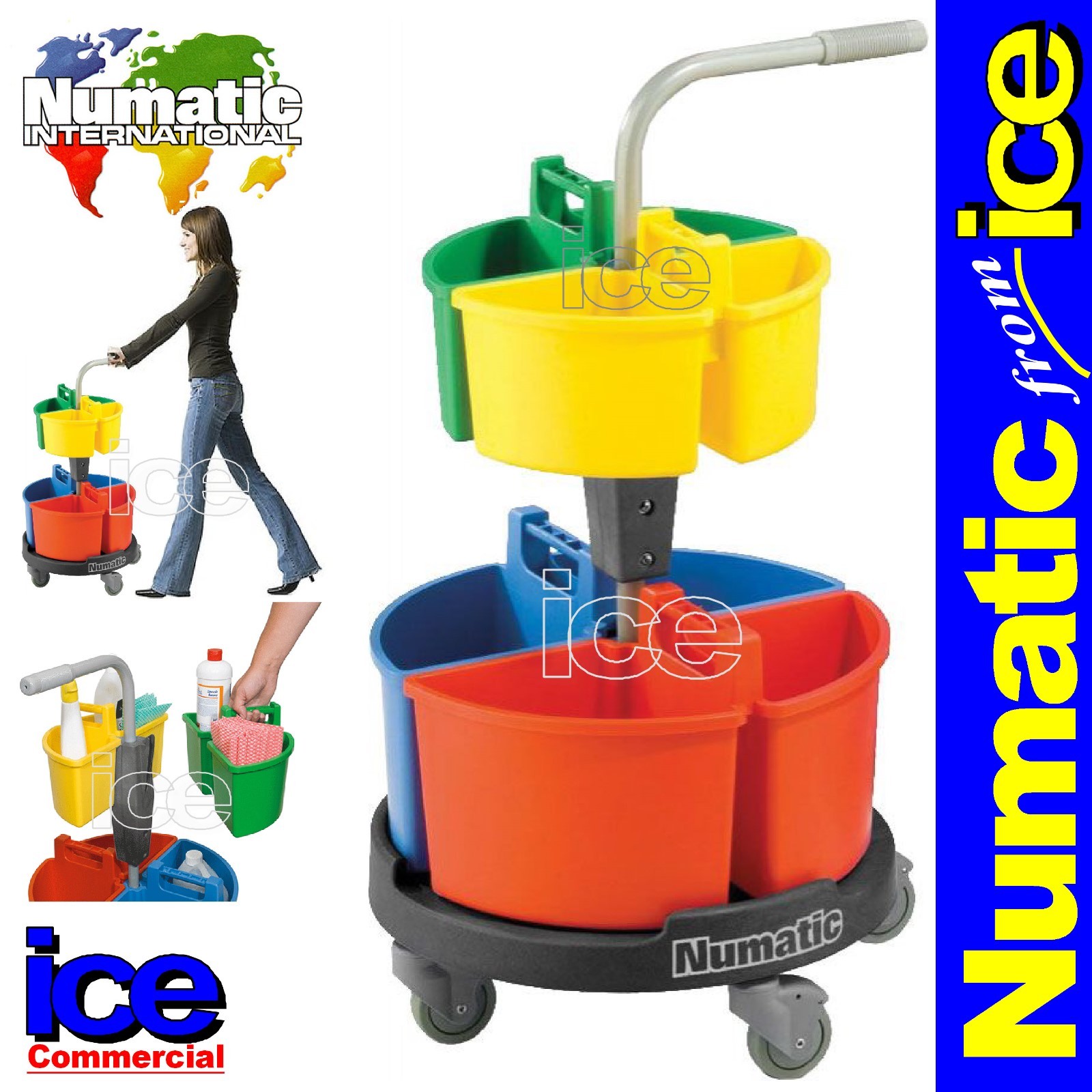 Numatic NC4G Mobile Cleaning Chemicals Materials Storage Caddy Carousel ...