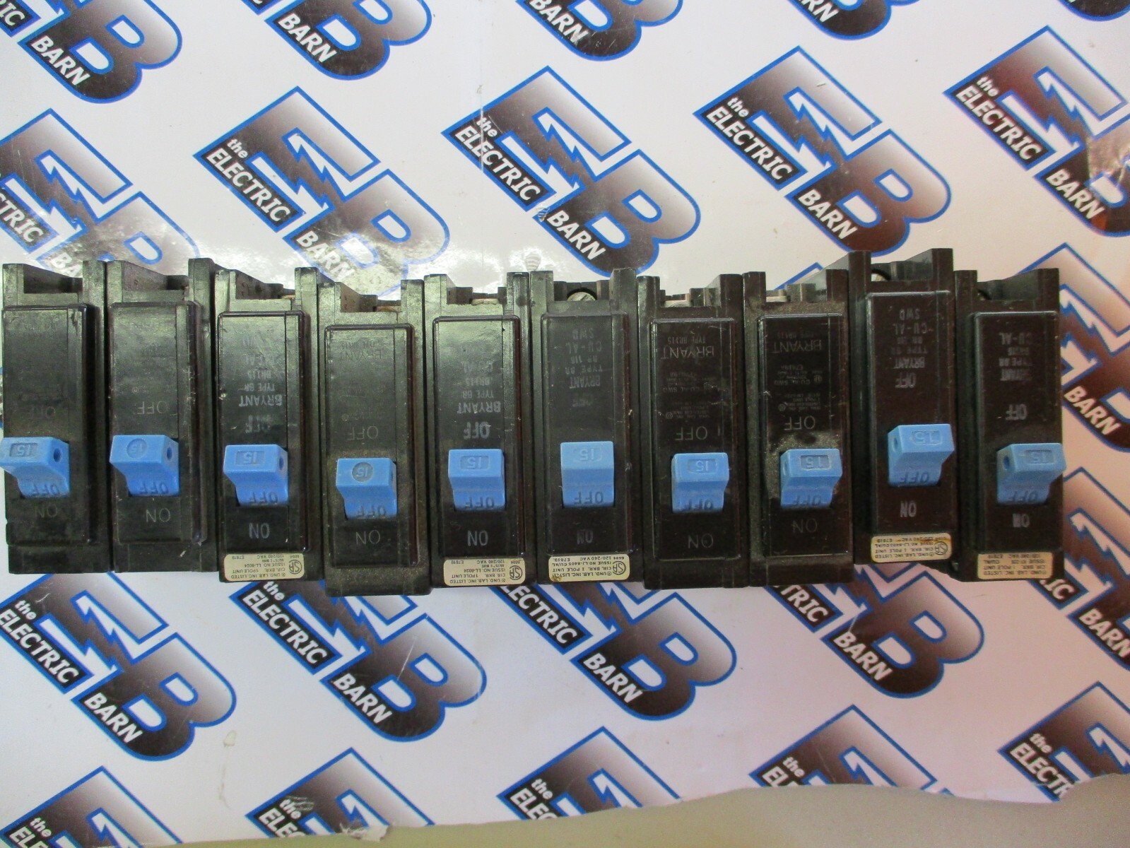 BRYANT BR115 (1) LOT OF (10), 15 Amp, 120 Volt, 1 Pole, Circuit Breaker ...