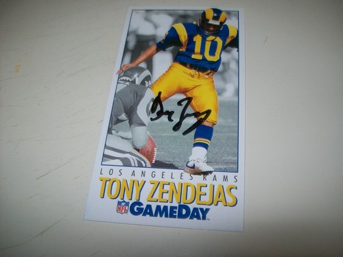 1992 GAMEDAY FOOTBALL TONY ZENDEJAS AUTOGRAPH SIGNED AUTO #403 LOS ...