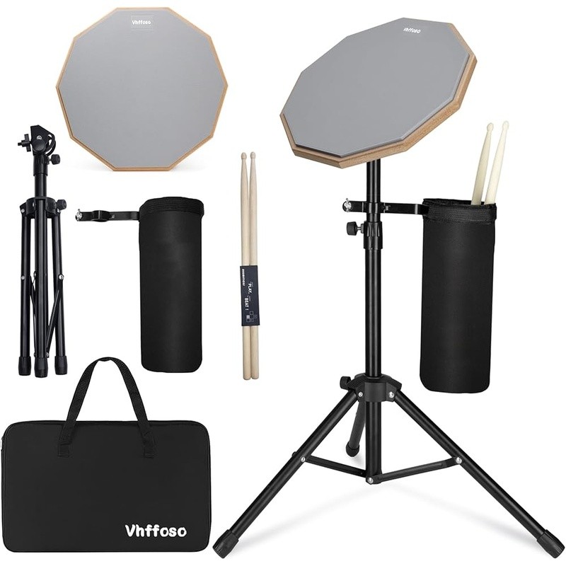 Portable Drum Practice Pad Quiet Double Sided W/ Maple Sticks ...