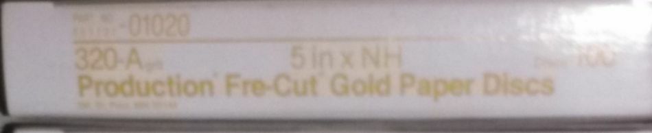3M DA Production Fre-Cut Gold Sandpaper 320-A grit 5 inch 100 discs ...