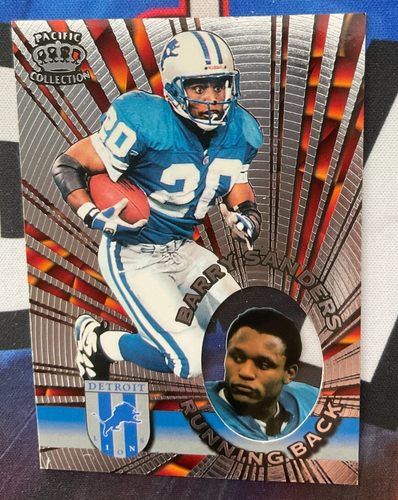 1996 Pacific Collection Invincible Silver Football #I-49 Barry Sanders ...
