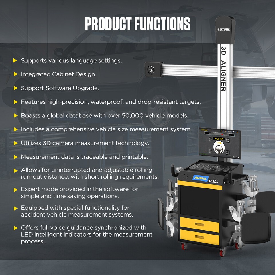 AUTOOL 3D Wheel Alignment Machine Tire Aligner System Alignment Fully ...