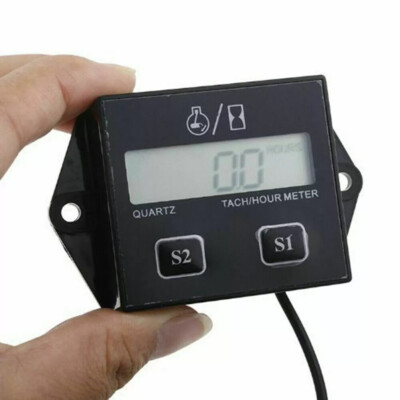 Digital Tach Hour Meter Tachometer Gauge Fit For 2 Stroke & 4 Stroke ...
