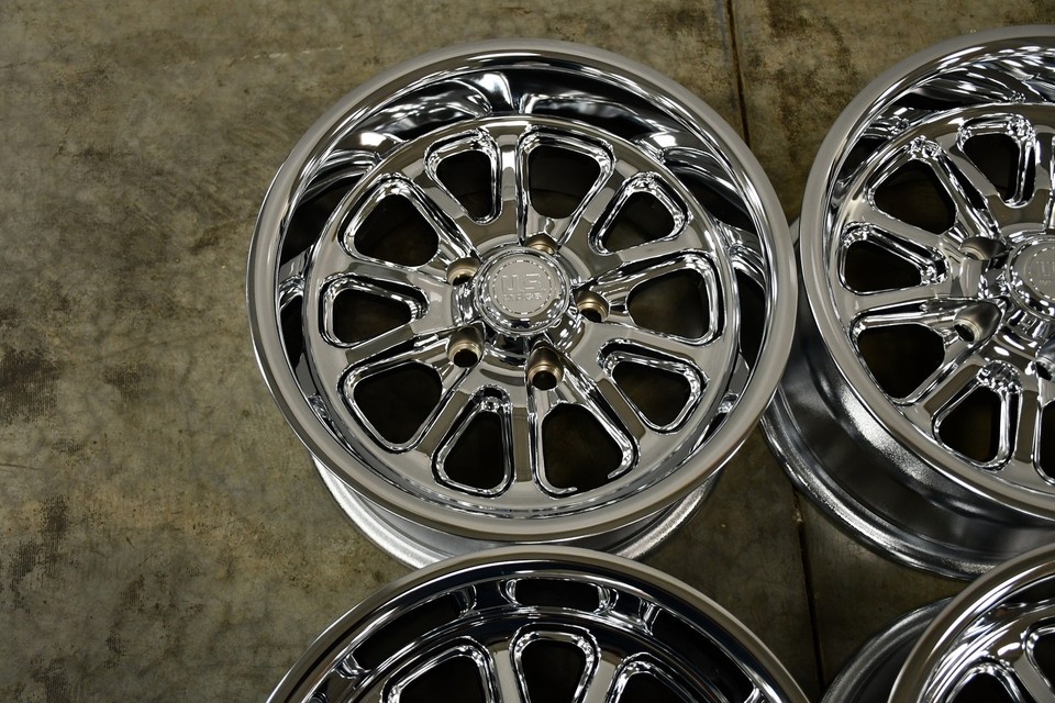 Set 4 US Mag U110 Rambler 15x8 5x4.75 Chrome Plated Wheels 15" 1mm Rims ...