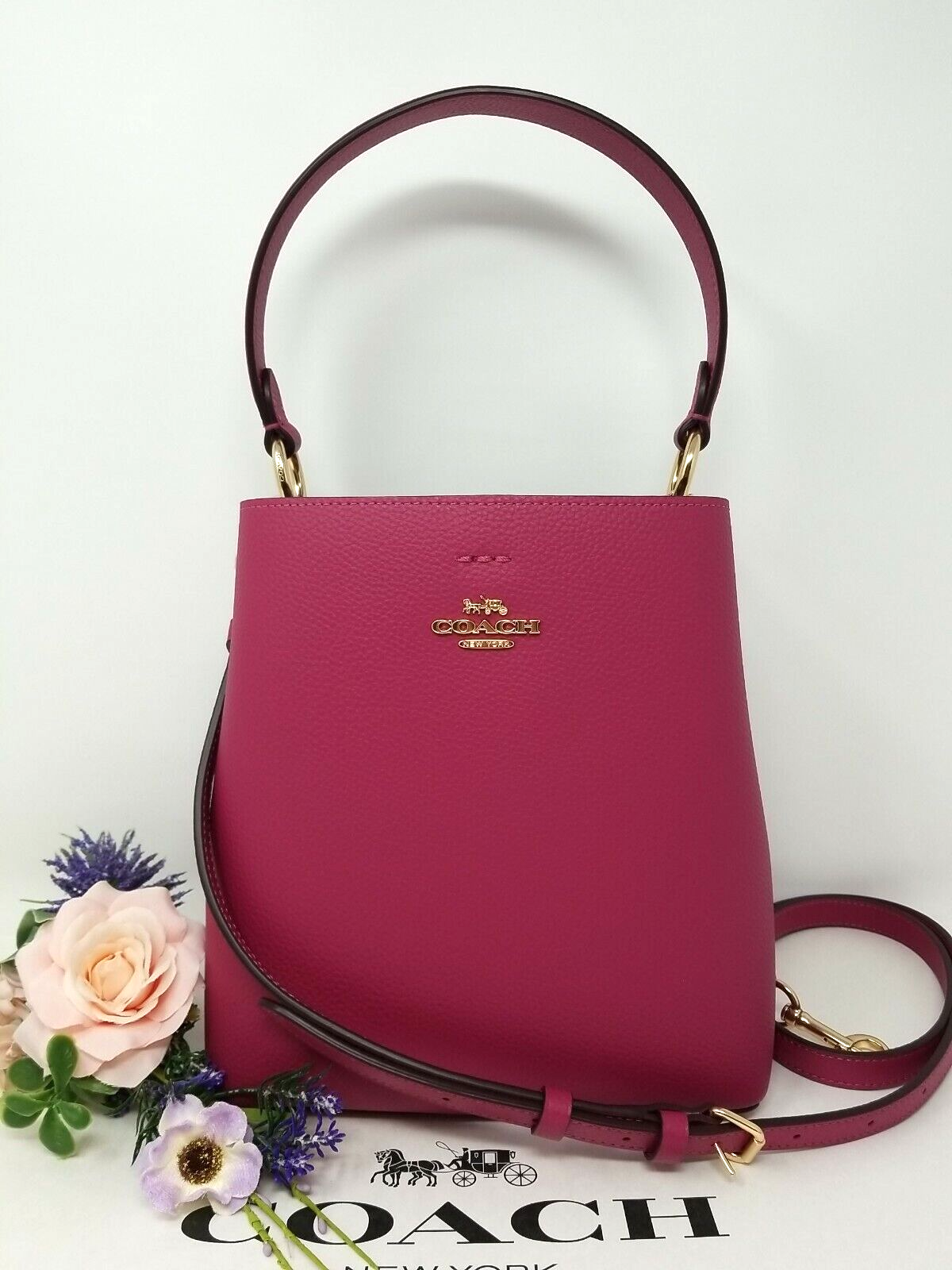 🌟🌷Coach Crossbody Small Town Bucket Bag In Bright Violet ***AUTHENTIC ...