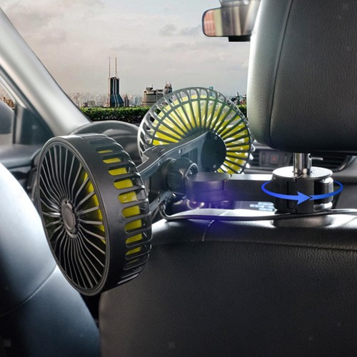 Car Cooling Fan 3 Speeds Quiet Automobile Vehicle Fan Dual Head Cooling ...