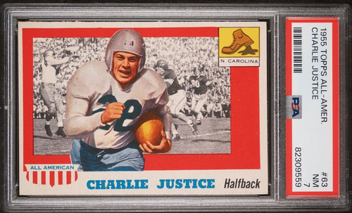 1955 Topps All American #63 Charlie Justice North Carolina Redskins PSA ...