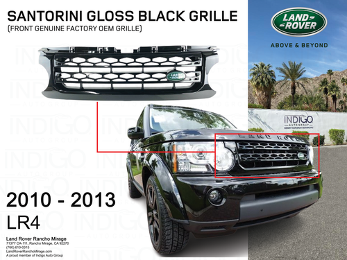 2010-2013 Land Rover LR4 Front Grille in Santorini Gloss Black Genuine ...
