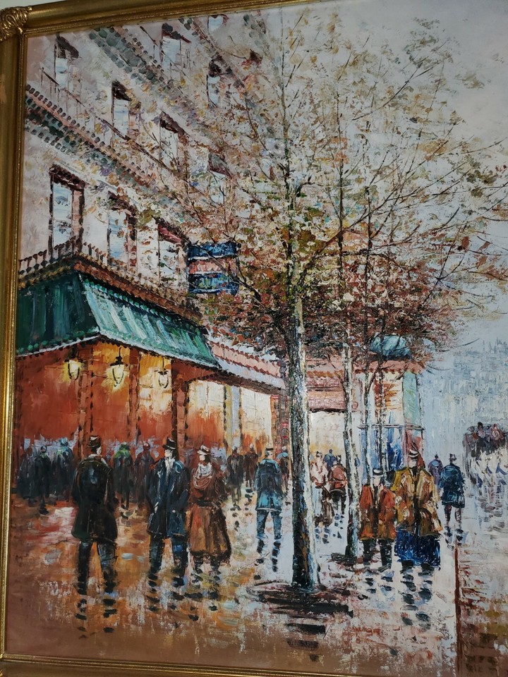 P. Sanchez original signed oil painting-paris cityscape | eBay