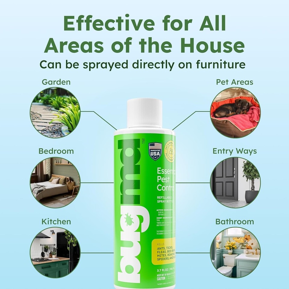 BugMD Pest Control Essential Oil Concentrate for Home Bed Bug Spray 3 ...
