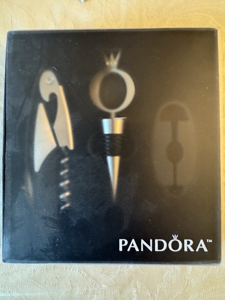 New Pandora Wine Bottle Set ~ Opener ~ Corkscrew Stopper ~ Cutter Set ...