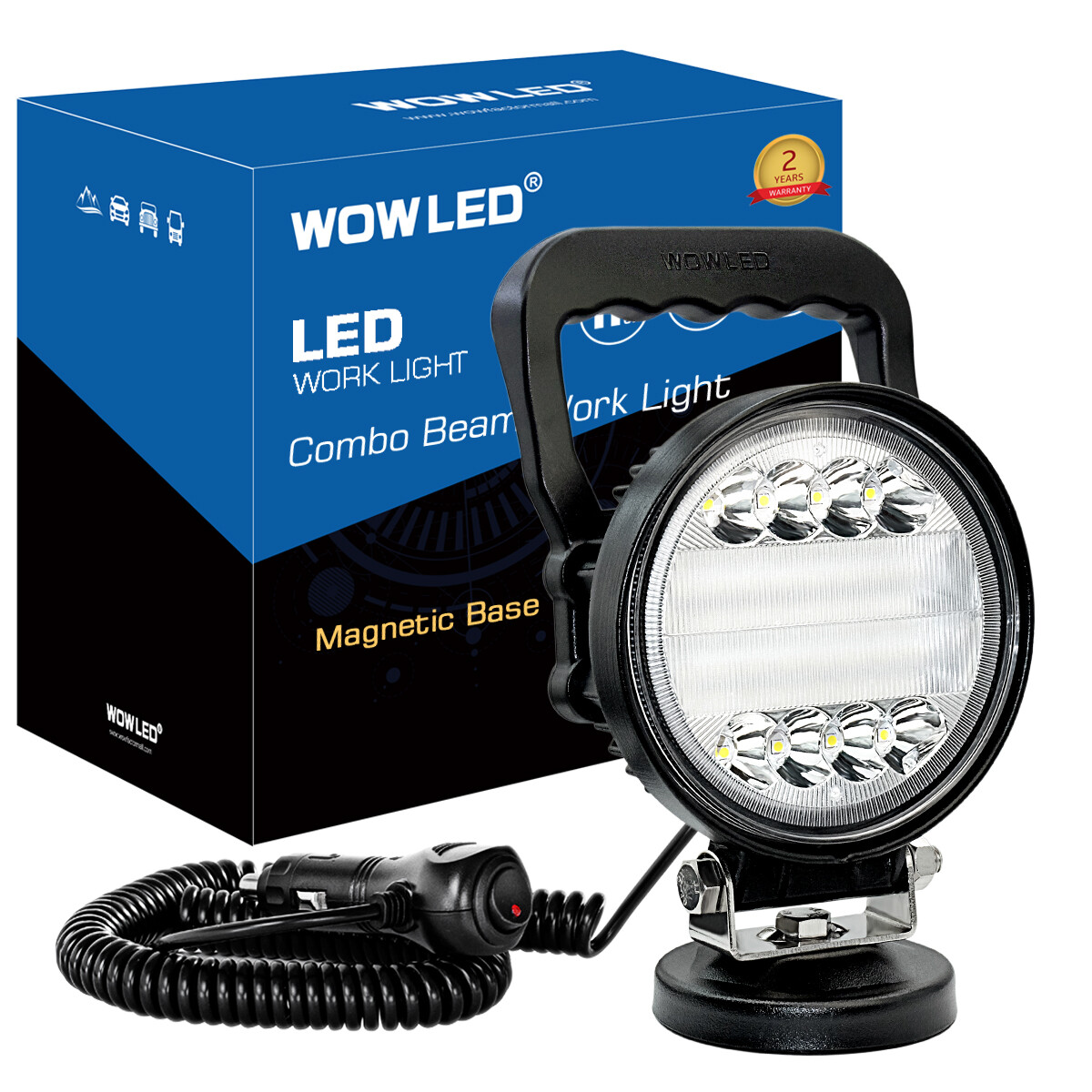 WOWLED 12V 72W Combo Beam Magnetic Base Round LED Light Pod for Trucks ...