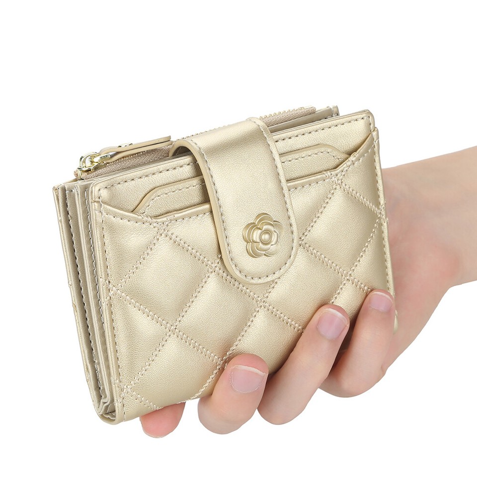 Short Women's Wallets Bifold Purse Credit Card Holder with 14 Card ...