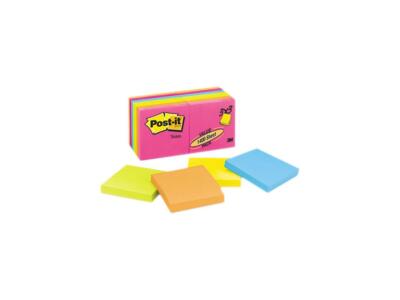 Post-it Notes 654-14AN Original Pads in Neon Colors, 3 x 3, Five Neon ...