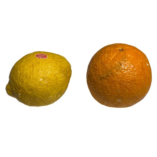 Vintage Italian Heavy Realistic Fruit Lemon Orange Stone Art Handmade ...