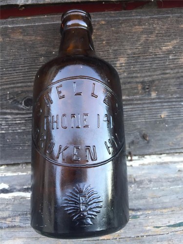 Antique Pictorial SHELLEY Broken Hill Amber Ginger Beer Bottle Dumpy ...