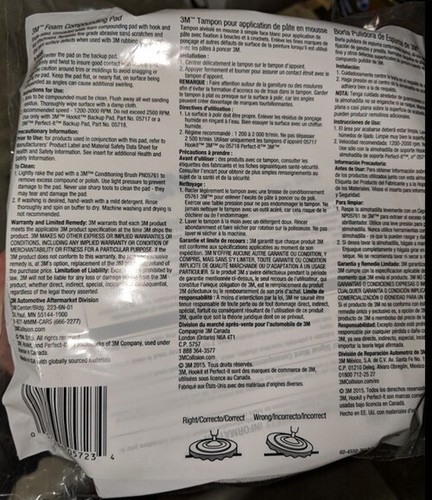 For 3M 05723 5723 Foam Compounding Pad 8" Inch Single Sided (2 Pads ...