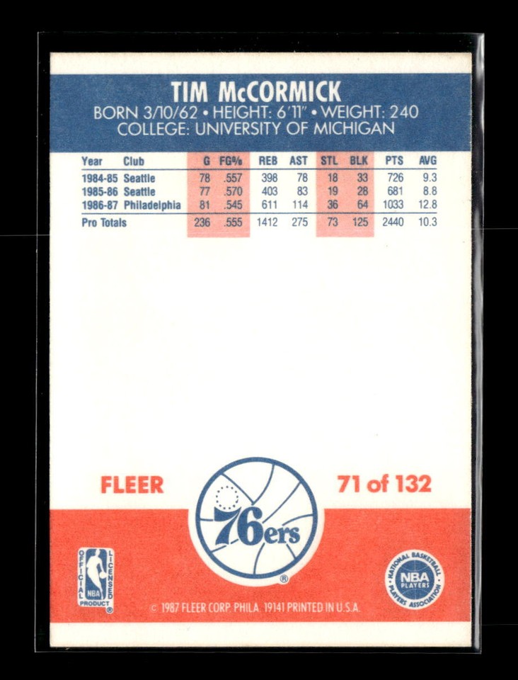 1987-88 Fleer #71 Tim McCormick | eBay