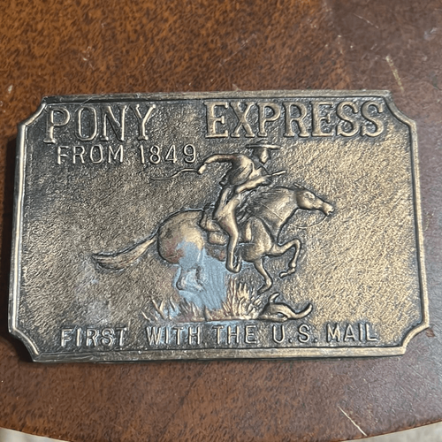 True Vintage PONY EXPRESS From 1849" Belt Buckle Copper Bronze Color | eBay