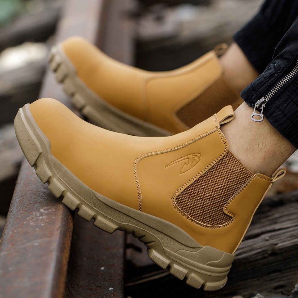 Waterproof Safety Boots Men Steel Toe Shoes Anti-smash Anti-puncture ...
