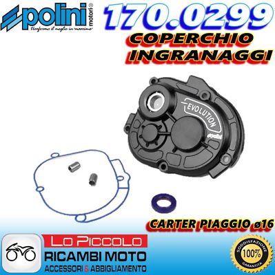 170.0299 Deckel Zahnräder Evolution Polini Piaggio Fly 50 4T 4 Ventile ...
