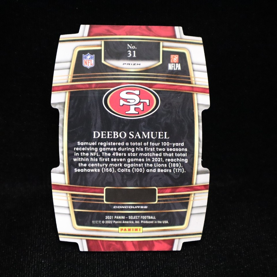 2021 Deebo Samuel San Francisco 49ers Red & Yellow Die Cut Select #31 ...