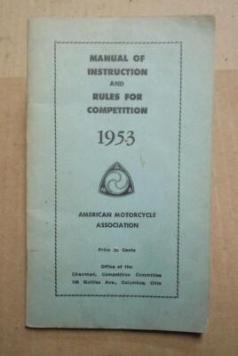 1953 AMA INSTRUCTION AND RULES OF COMPETITION MANUAL | eBay