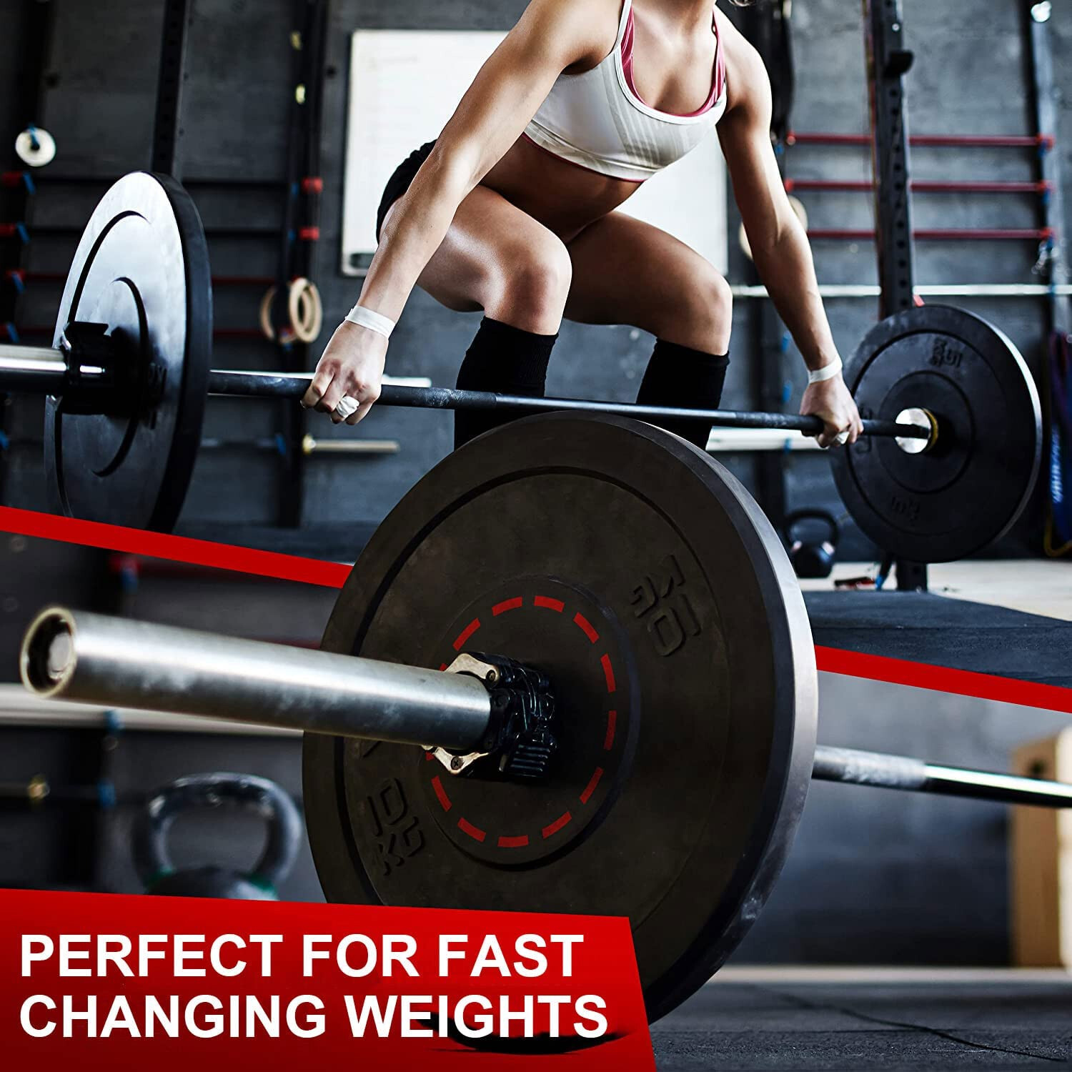 2 PCS 2''50mm Barbell Clamp Collar Clip Olympic Weightlifting Lift ...