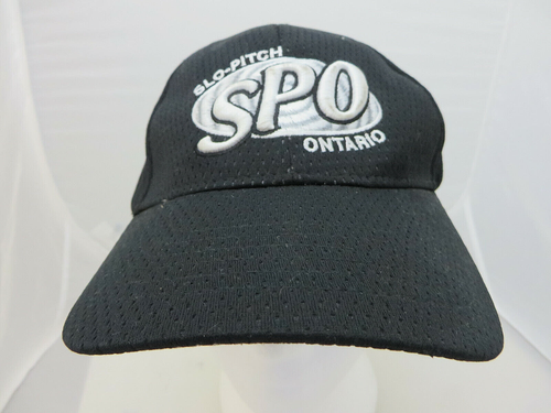 Slo Pitch baseball cap hat adjustable v black | eBay