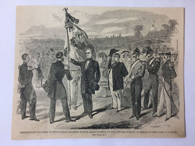 1861 magazine engraving~ PRESENTATION OF FLAG TO WEBSTER REGIMENT ...