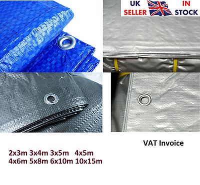Tarpaulin Tarp Waterproof Ground Cover Sheet Camping Blue Silver Green ...