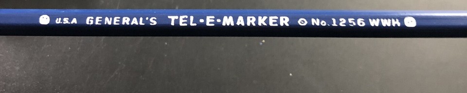 Tel-E-Marker Paper Wrapped Pencil No. 1256 WWH Bowling Blue FREE ...
