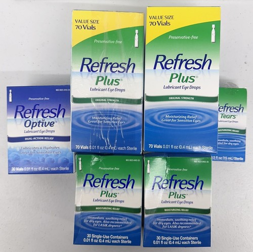 Refresh Plus Lubricant Single-Use Eye Drops - LOT OF 6 | eBay